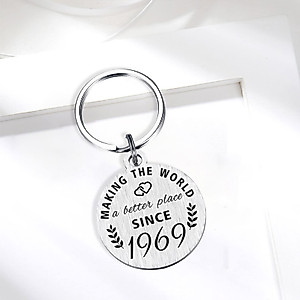 ABNTY 55th Birthday Gifts for Women Men, 55 Year Old Birthday Keychain, Born in 1969 Gifts, 1969 Birthday Decorations