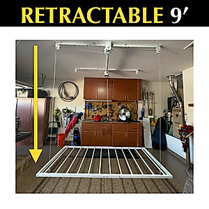 E-Z Garage Storage EZ Lift 4'x8' - No Power Required, Just Your Drill for Effortless Use! Holds 800 lbs with Rock-Solid Stability. A Game-Changer in Overhead Storage Solutions!