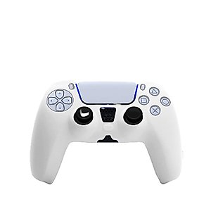Olixar Soft Silicone Case Compatible with PlayStation 5 Controller - Enhanced Grip - Scratch Resistant - White