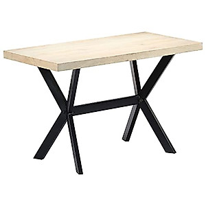 YPWRENH Cocktail Table Snack Table Dining Table White 47.2"x23.6"x29.5" Solid Mango Wood for Dining Room, Kitchen or Living Room