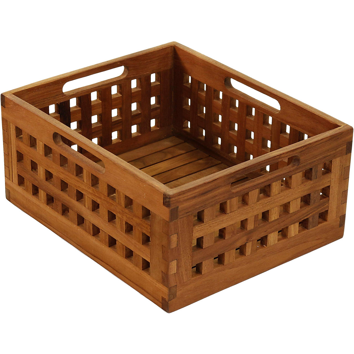 AquaTeak Grate Medium Size Teak Storage Bin