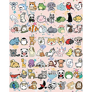 swanticker 100 Pieces of Cute Animal Stickers for Kids. Waterproof Vinyl Sticker - Aesthetic Sticker Bag for laptops, Water Bottles, Skateboards, Mobile Phones, Guitars, Teenagers, Boys and Girls