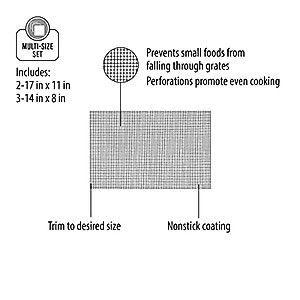 Farberware 5275939 Barbeque Nonstick Slotted Grill Liners, Black