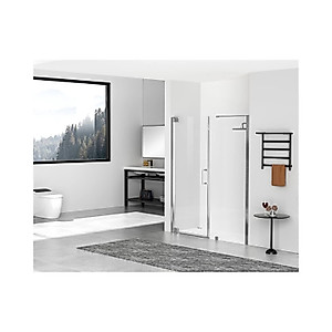 Elegant Kitchen and Bath SD404-6072BNK Semi-Frameless hinged Shower Door 60 x 72 Brushed Nickel