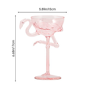 Margarita Glasses Glass Drinking Glasses Flamingo Filter Red Wine Decanter Cup Mugs Goblet Cocktail Drinking Sipper Stemware With Built-in For Champagne Whiskey Containers Pink
