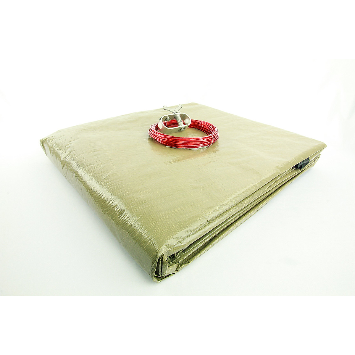 Buffalo Blizzard Supreme Plus Winter Cover for 28' Foot Round above-Ground Swimming Pools | Tan/Silver Reversible | All Covers Include 4' Feet of Overlap for Secure Installation to Measure 32' Feet