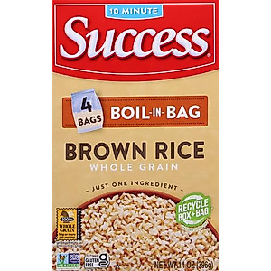 Success Boil-in-Bag Rice, Brown Rice, Quick and Easy Rice Meals, 14-Ounce Box