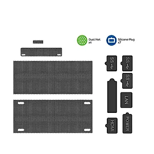 ECHZOVE Dust Plugs Compatible with Xbox Series S, Dust Filter Kit Compatible with Xbox Series S, Include 7 Silicone Series S Dust Protector and 4 PVC Series S Mesh Filter Covers