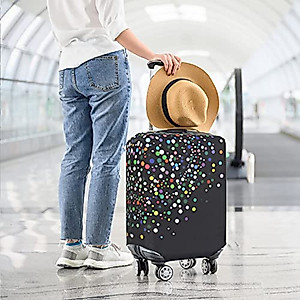 HYPER VENTURE Washable Luggage Cover - Fashion Suitcase Protector Fits 27-30 Inch Luggage (Color Dots, L)