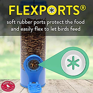Perky-Pet 388F Dried Mealworm Bird Feeder with Flexports