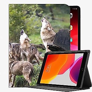 Wugao Wugao Case for 2021 iPad Pro 12.9 inch Gen 5-Slim Protective Case Sleep/Wake Cover,Animals Wolf A039 Auto Wake/Sleep Cover