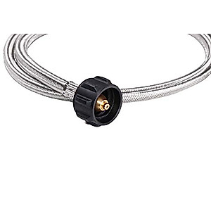 DOZYANT 5 Feet Stainless Steel Braided Propane Adapter Hose 1 lb to 20 lb Converter Replacement for QCC1 / Type1 Tank Connects 1 LB Bulk Portable Appliance to 20 lb Propane Tank - Safety Certified