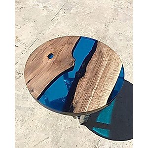 Epoxy Table, Live Edge Wooden Table, Epoxy Resin River Table, Natural Wood,Dining table, Natural Epoxy Table, Resin Table 40x40 inch