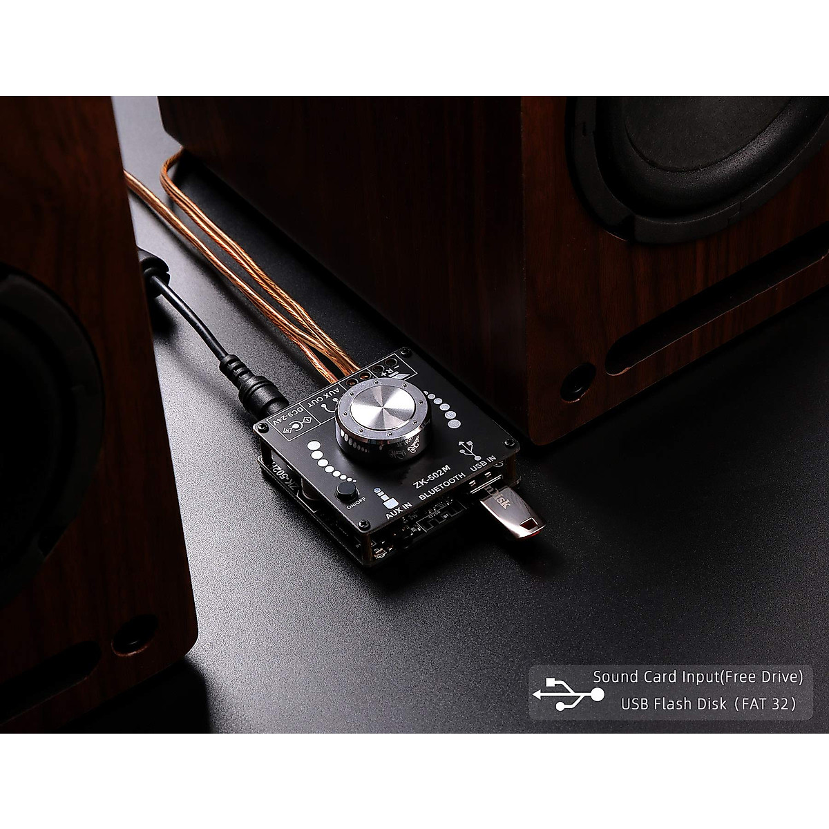 DAMGOO Mini Bluetooth Amplifier 50W+50W Dual Channel Stereo Power Output,DC 12V, Bluetooth+ AUX+ USB Input