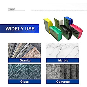 SHDIATOOL Electroplated Diamond Hand Polishing Pads Foam Back for Granite Marble Stone Ceramic(6pcs/Set)