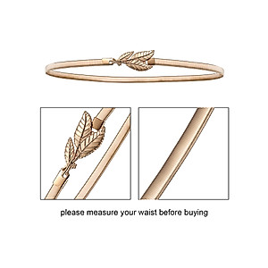 4 Pieces Women Elastic Waist Belt Stretch Metal Dress Belt for Women, Silver and Gold