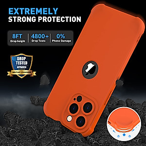 ORETECH for iPhone 13 Pro Max Case, with [2 x Screen Protectors] [10 Ft Military Grade Drop Test] [Camera Protection] 360° Shockproof Slim Thin Phone Case iPhone 13 Pro Max Cover 6.7'' - Orange