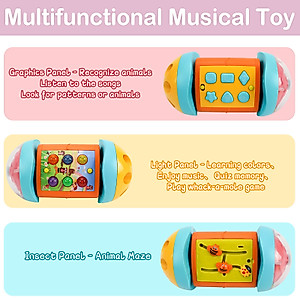 Charmspal Baby Activity Cube Musical Toy - Toddler Moving Toy Educational Play Center Roller Music Box Toy Preschool Learning Toy Birthday Gift for 6-84 Months Boys and Girls