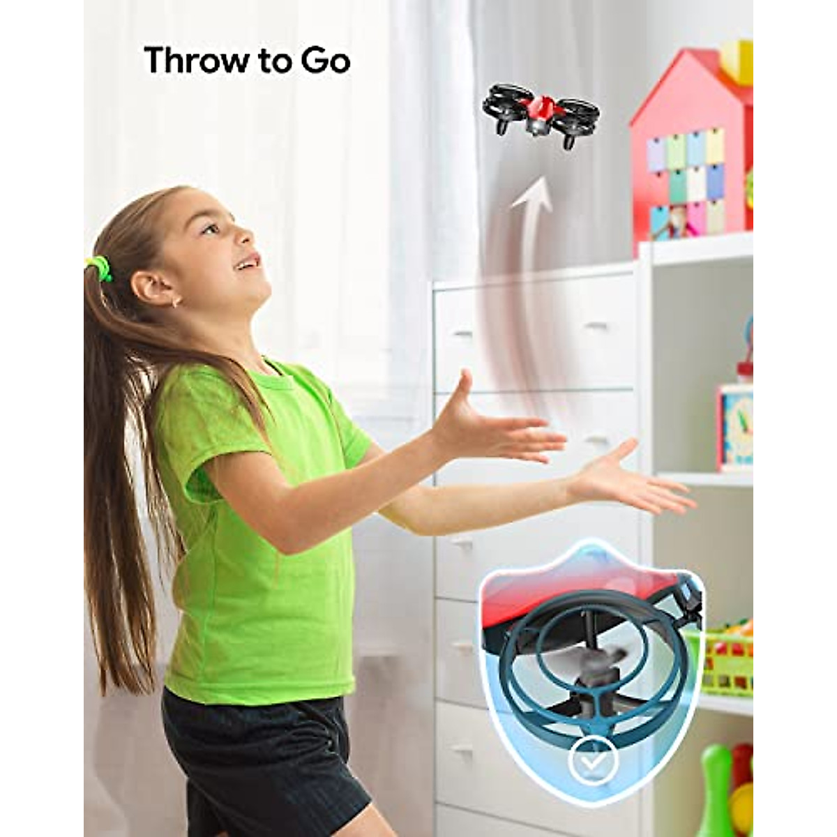 TOMZON 2 Pack A24 Drone for Kids with Battle Mode, Small RC Drone with Throw to Go, Kids Drone with Circle Fly, Self Spin, 3D Flip, 2-In-1 Quadcopter with Altitude Hold, Headless Mode, 4 Batteries