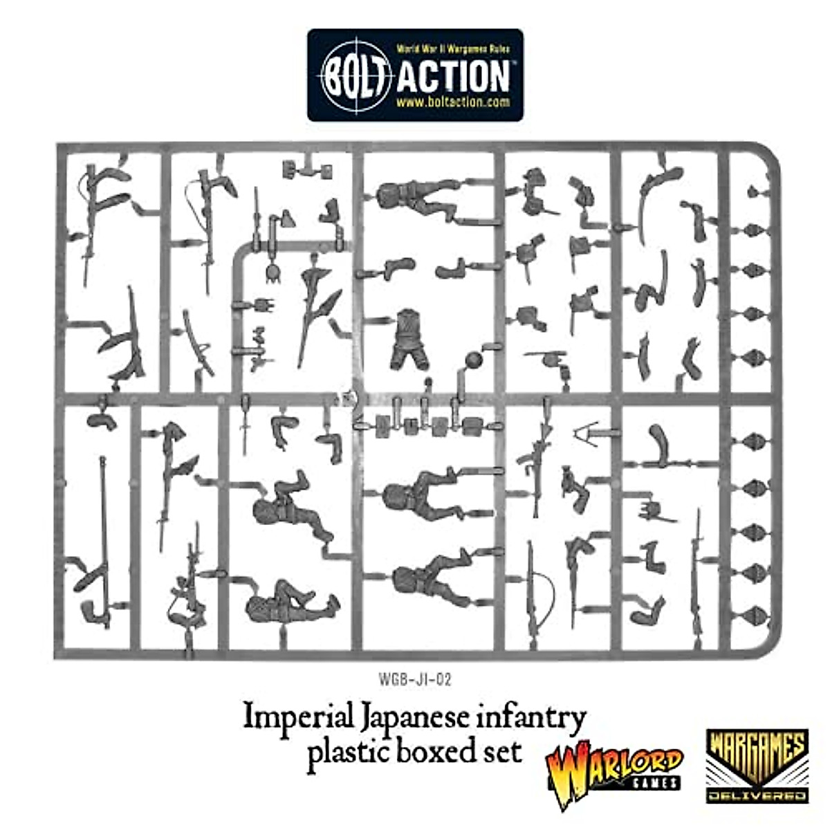 Wargames Delivered Bolt Action Miniatures - Japanese Infantry Troop Set, World War 2 Miniatures, Action Figures 28mm Scale Army Men for Miniature Wargame by Warlord Games