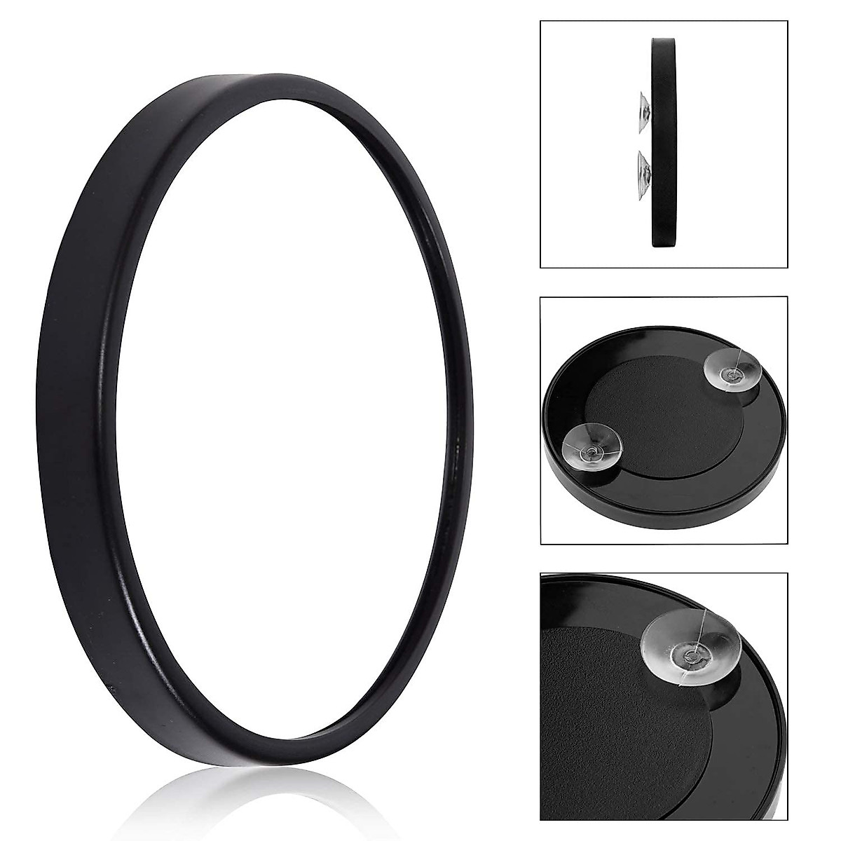 REVELÉ 12X Magnifying Makeup Mirror, Portable Round Hand Mirror with 2 Suction Cups for Wall Mounting, Use for Makeup Application, Tweezing, and Blackhead/Blemish Removal