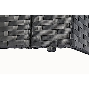 Baner Garden 4 Pieces Outdoor Furniture Complete Patio Cushion Wicker P.E Rattan Garden Set, Full, Black