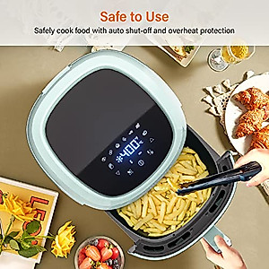 VILIWIN Air Fryer 4.5 QT Digital Air Fryer Cooker 8 Preset Menus AirFryer Hot Air Fryer with Auto Shut Off 30 Minute Timer Adjustable Temperature Control Nonstick Tray 1400W Air Fryer Blue