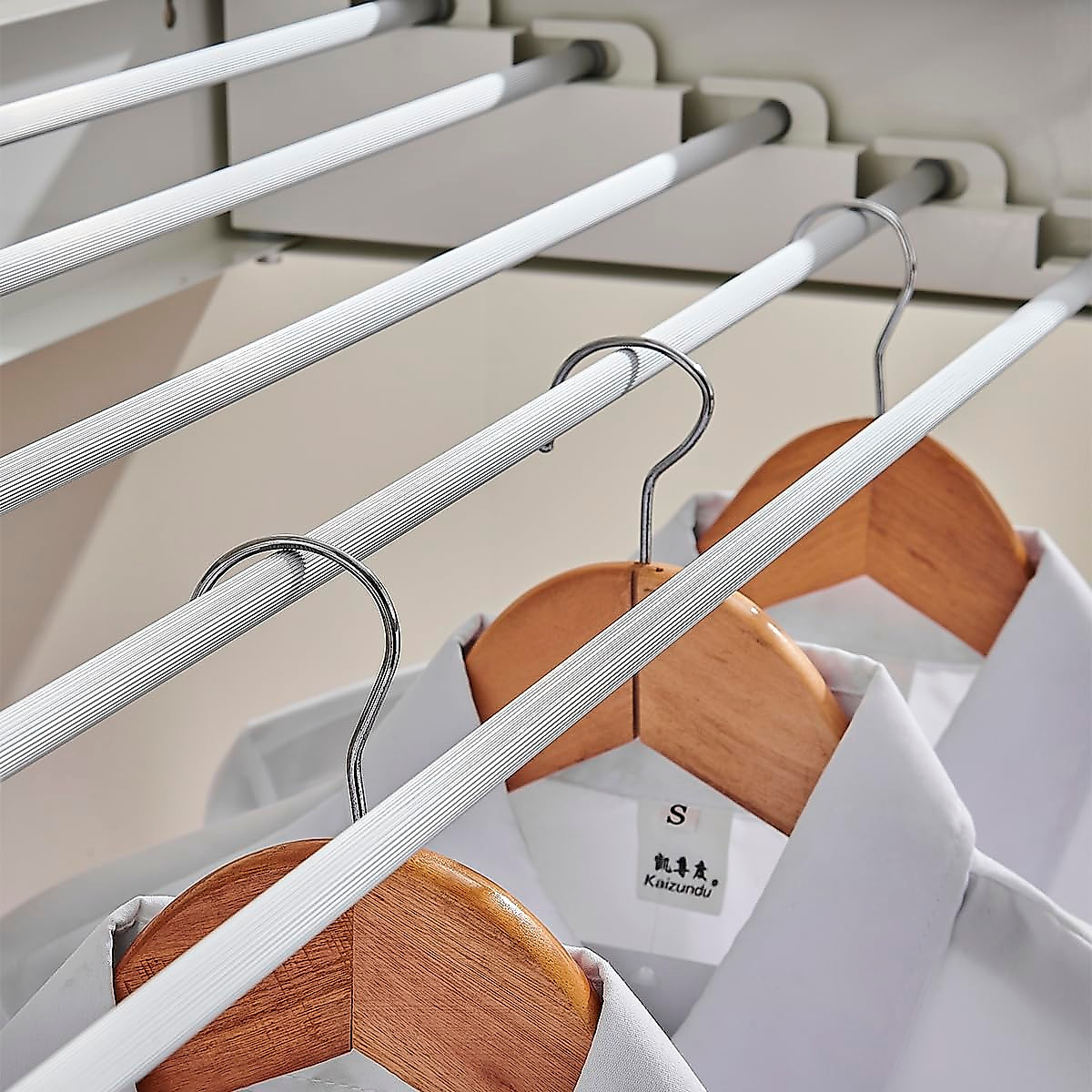 leean Laundry Drying Rack, Wall Mounted, Retractable Clothes Drying Rack, Folding Towel Drying Rack for Bathroom, Laundry Room Organization,Outdoor Yard, Balcony (White)