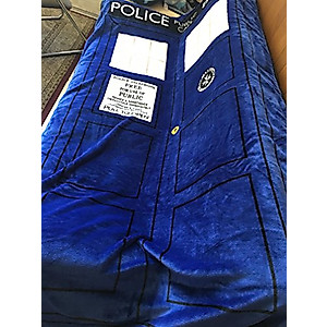 Doctor Who Tardis Large Throw Blanket - Largest & Newest & Softest Throw Blanket 50"x89" (Silk Touch not Micro Fleece)