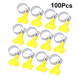 TEHAUX 100pcs Worm Drive Clamp Gear Clamp Gears Gears Gears Hose Band Hose Clip Drive Pipes Heavy Duty Clamps Worm Clamp Hose Clamps Stainless Steel Home Use Clamp American Style Pipeline