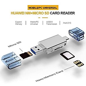 ChenYang Nano Memory Card & TF Micro SD Card to USB C & USB 2.0 Card Reader Adapter Plug & Play