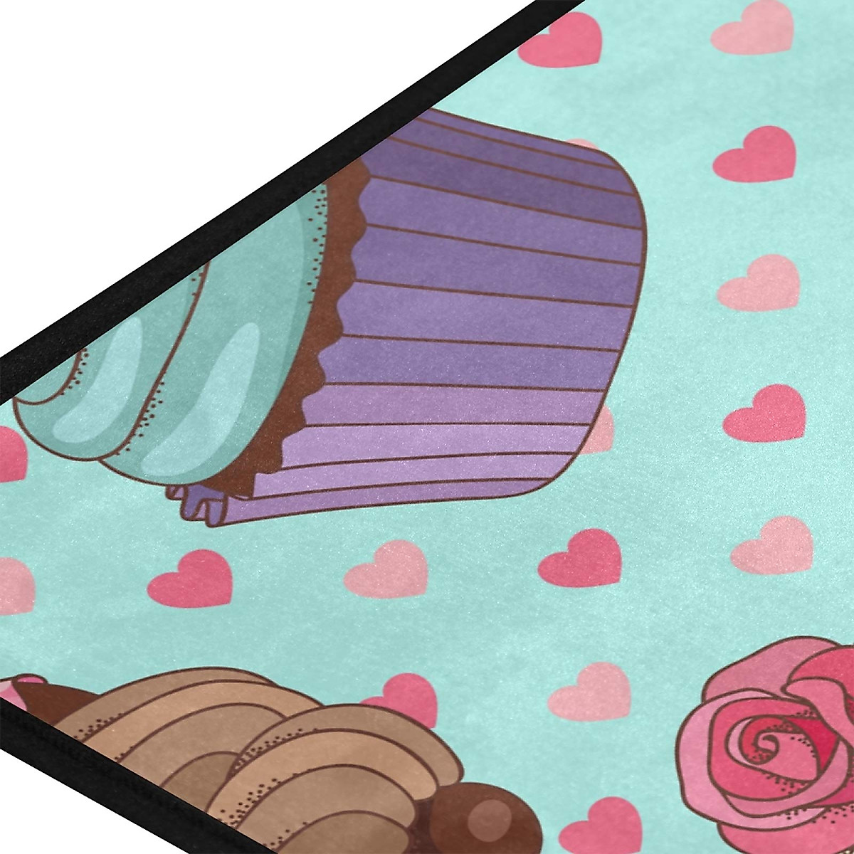 Cupcakes Kitchen Rug Dessert Door Mat Bath Runner Rug Home Decor Floor Mat Non-Slip Carpet for Kitchen Living Bedroom 39 x 20 Inch