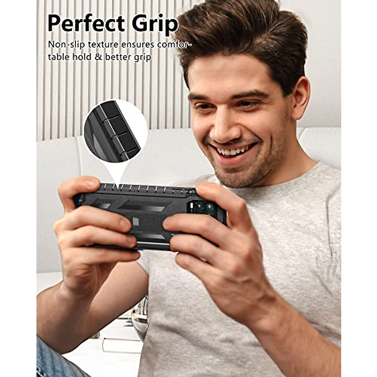 SOiOS for Motorola Moto G Stylus 5G Case: Built-in Screen Protector Kickstand Full Body Dual-Layer Protective Shockproof Heavy-Duty Military Grade Tough Rugged Phone Cover (NOT 2022) Black