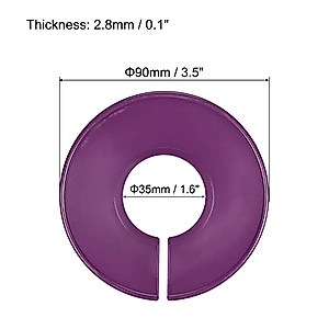 PATIKIL Clothes Dividers 10 Pack Blank Clothing Rack Size Sorting Reusable Wardrobe Round Hanger Separator, Purple