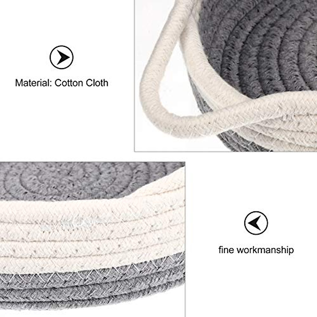 Cabilock 2pcs Hampers Makeup Hand Organizer Baskets Rope Home Straw with Bottle Bins Kids Hamper Sundries Handles Jewelry Tray Cotton Toys Towels Xxcm Nursery Tools Collapsible Clothes Toy