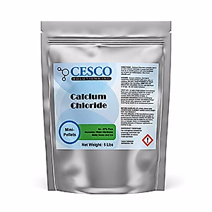 Cesco Solutions – Calcium Chloride Mini Pellets – 94-97% Pure – Ice Melt, Pool Calcium Increaser, Controls Dust & Dirt, Easy Pour, Resealable Package (5 lbs)