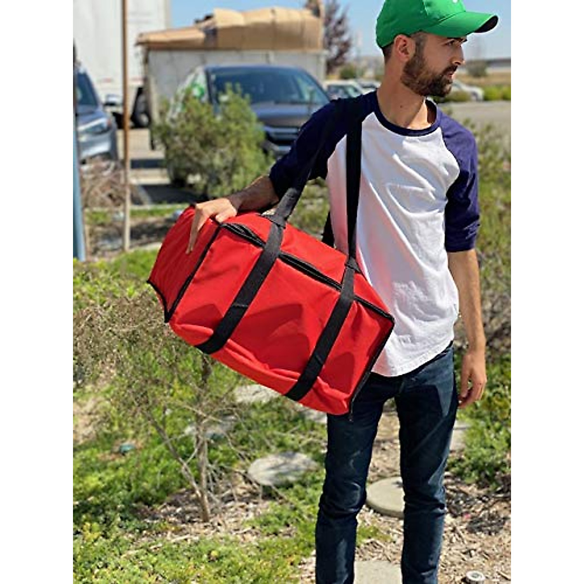 Pizza Delivery Bag, Insulated Reusable Grocery Bag | Ideal for Uber Eats, Instacart, Doordash, Grubhub, Postmates, Restaurant, Catering, Grocery Transport (1)