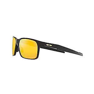 Oakley Men's OO9460 Portal X Rectangular Sunglasses, Polished Black/Prizm 24K Polarized, 59 mm