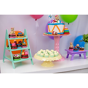 GRUPO MIRANDINHA Acrylic Round Slim Lace Cake Stand Cupcake Stand Candy Stand (Pink)