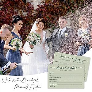 Wedding Advice Cards -Pack Of 30 Wishes For The New Mr & Mrs Wedding,Love Is A Journey Cards - Bride and Groom Newlyweds Bridal Shower Party Decoration,Games(Green) - A05