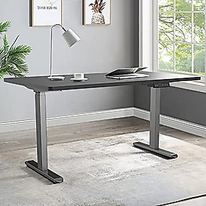 ERGOMORE Standing Desk Frame Dual Motor Height Adjustable Desk Frame Standing Desk Legs with Memory Preset & USB Port for Home and Office (Black)