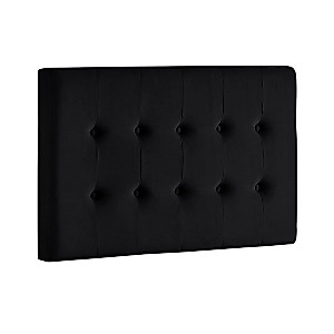 24KF Black Wall Mounted Tufted Button Twin Headboard,Soft Comfortable Velvet Padded Twin Size Headboard -6035-T-Black