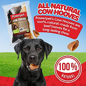 Powerpet 100% Natural Cow Hooves for Dogs – Durable Chews & Dental Treats for All Dog Breeds & Sizes, Helps Reduce Tartar & Boredom, Large Hoofs for Chewing, Supports Clean Teeth & Gums, 5 Pack