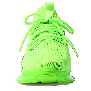kokib Men's Running Sports Walking Shoes Mesh Lightweight Breathable Athletic Jogging Fashion Sneakers Apple Green