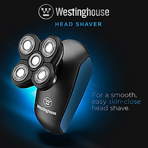 Westinghouse Head Shaver for Bald Men Electric Rechargeable Skull Shavers for Men Cordless Rotary Bald Head Shavers for Men with 5 Powerful Rotating Heads