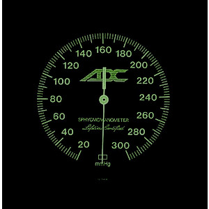 ADC 703-11ABK Diagnostix Model 703 Palm Style Aneroid Sphygmomanometer with Adcuff Nylon Blood Pressure Cuff, Adult, Black