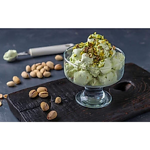 Glasia Set of 6 Glass Ice Cream Bowls and 6 Stainless Steel Spoons | Small Dessert Cups for Parfait Sundae Snacks Fruit | Mini Footed Trifle Tasters with Spoon