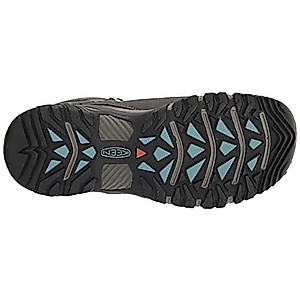 KEEN Women's Targhee 3 Mid Height Waterproof Hiking Boots, Magnet/Atlantic Blue, 9