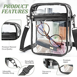 yuanming Clear Bag Stadium Approved, Crossbody Purse Clear Stadium Bags for Women