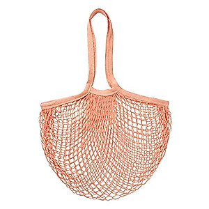 6 Pack Reusable Cotton Mesh Grocery Bags for Produce, Fruit, Vegetables, Net String Shopping Totes (4 Colors)